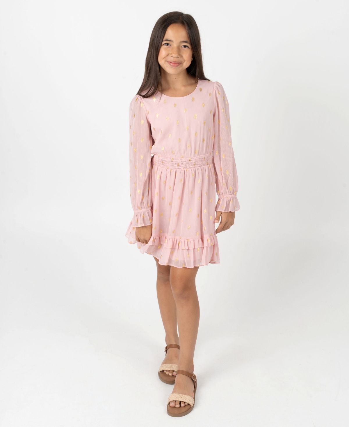 Click here for Rare Editions Big Girls Foil Dot Chiffon Dress - B... prices