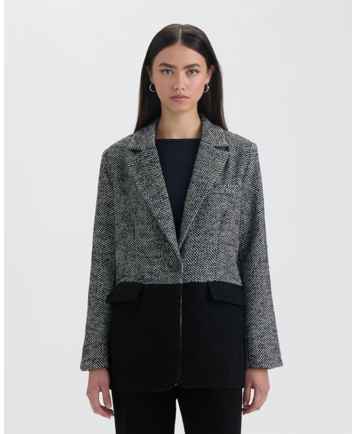 Click here for Nvlt Womens Oversized Asymmetric Pannel Blazer - B... prices