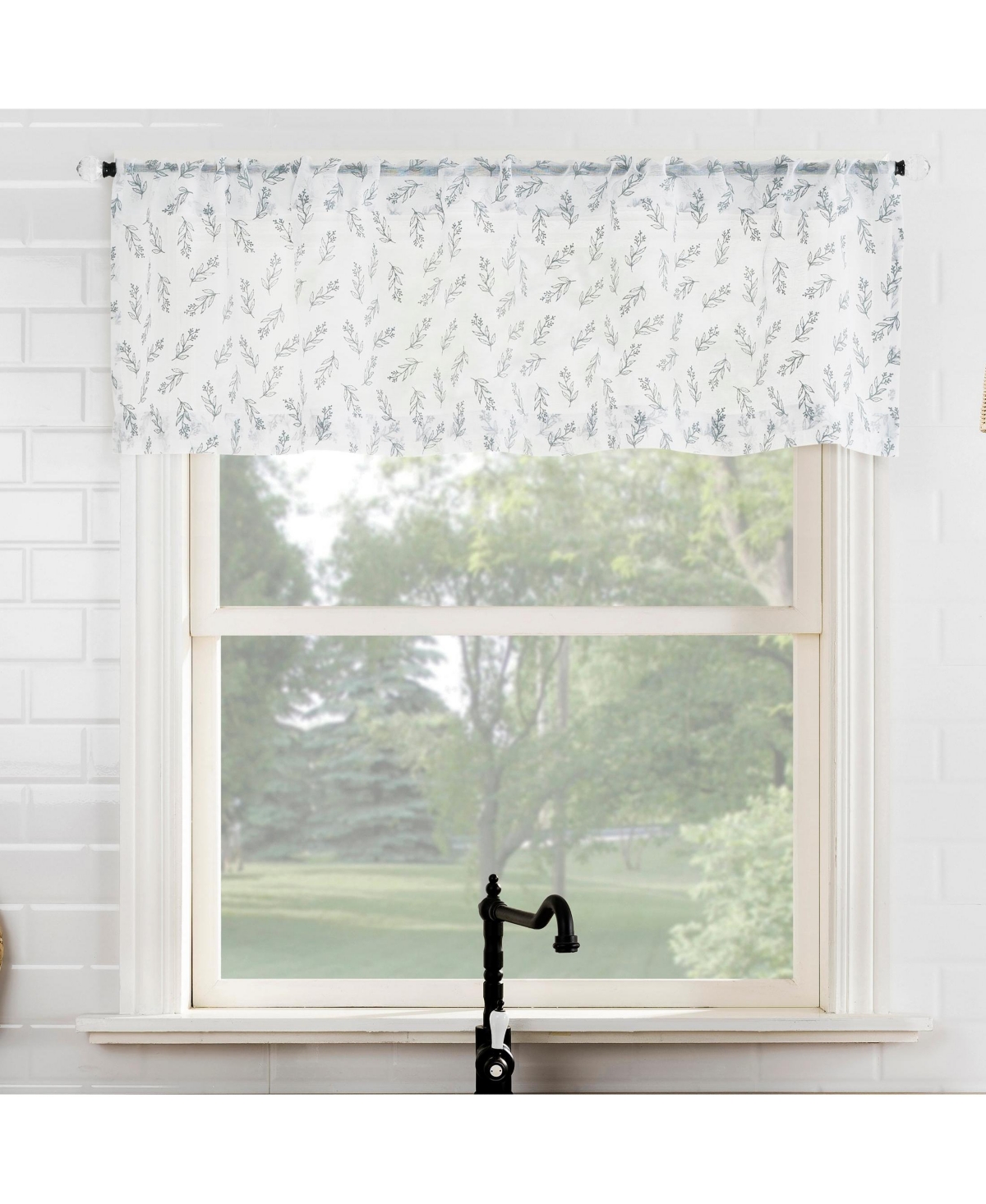 Click here for No. 918 Hollis Floral Leaf Sheer Rod Pocket Kitche... prices