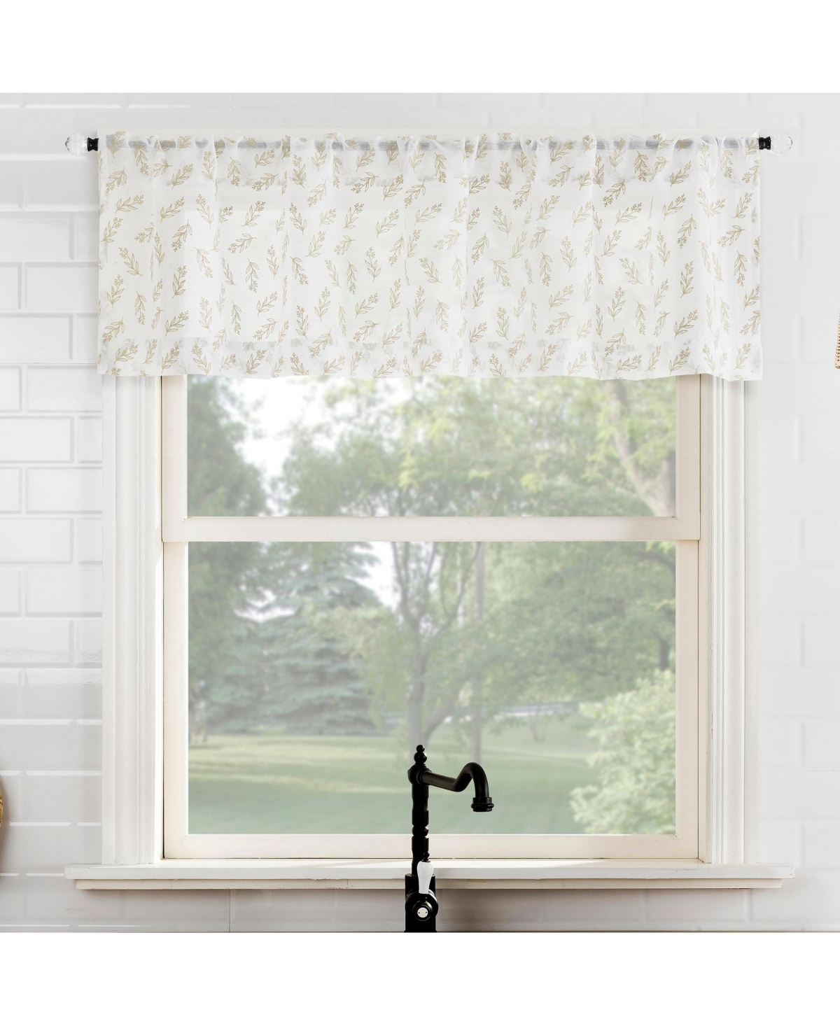 Click here for No. 918 Hollis Floral Leaf Sheer Rod Pocket Kitche... prices