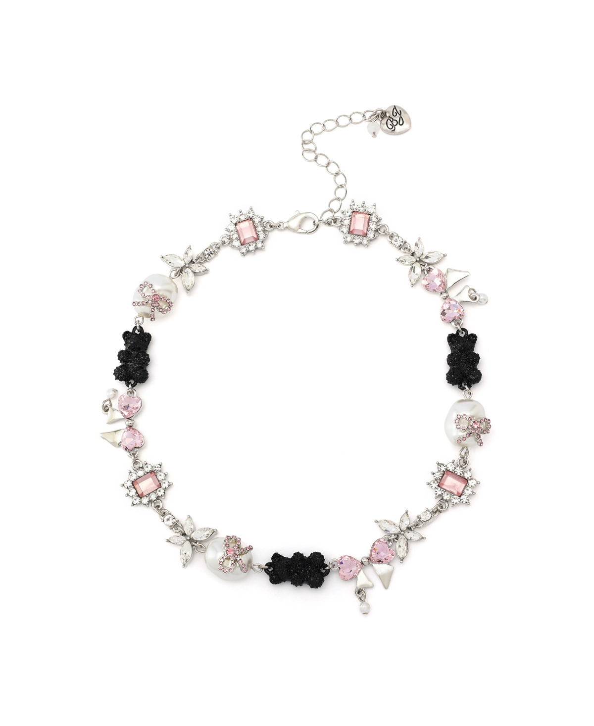 Click here for Betsey Johnson Faux Stone Teddy Bead Charm Collar... prices
