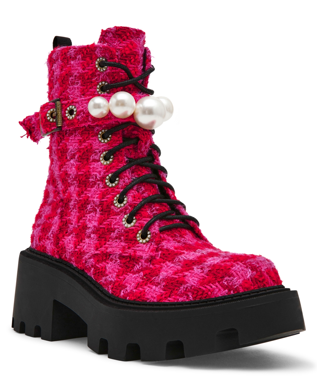 Click here for Betsey Johnson Womens Jonnie Embellished Combat Bo... prices