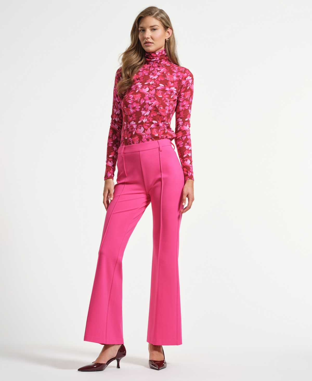 Click here for Isaac Mizrahi Womens Ponte Flare Mid Rise Pants -... prices