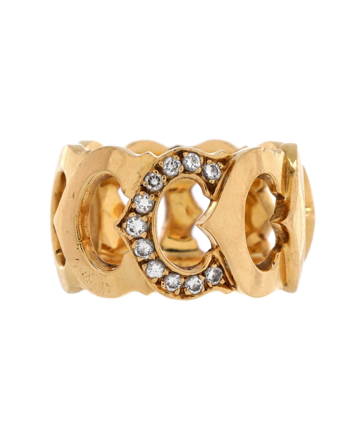 Click here for Pre-Owned Cartier C de Cartier Link Band Ring - 18... prices