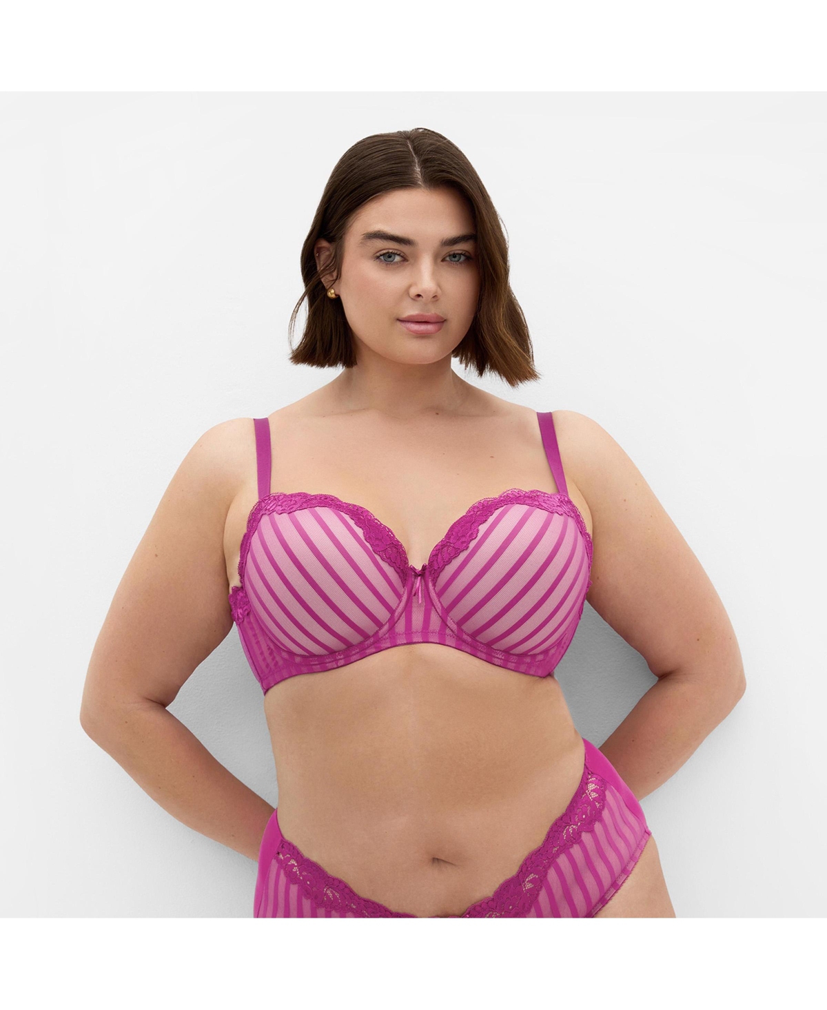 Click here for City Chic Plus Size Fifi Contour Bra - Magenta prices