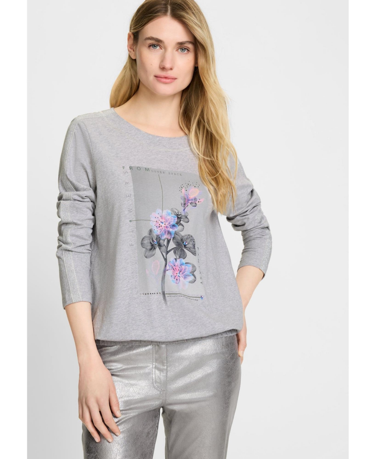 Click here for Olsen Womens Embellished Placement Print T-Shirt -... prices