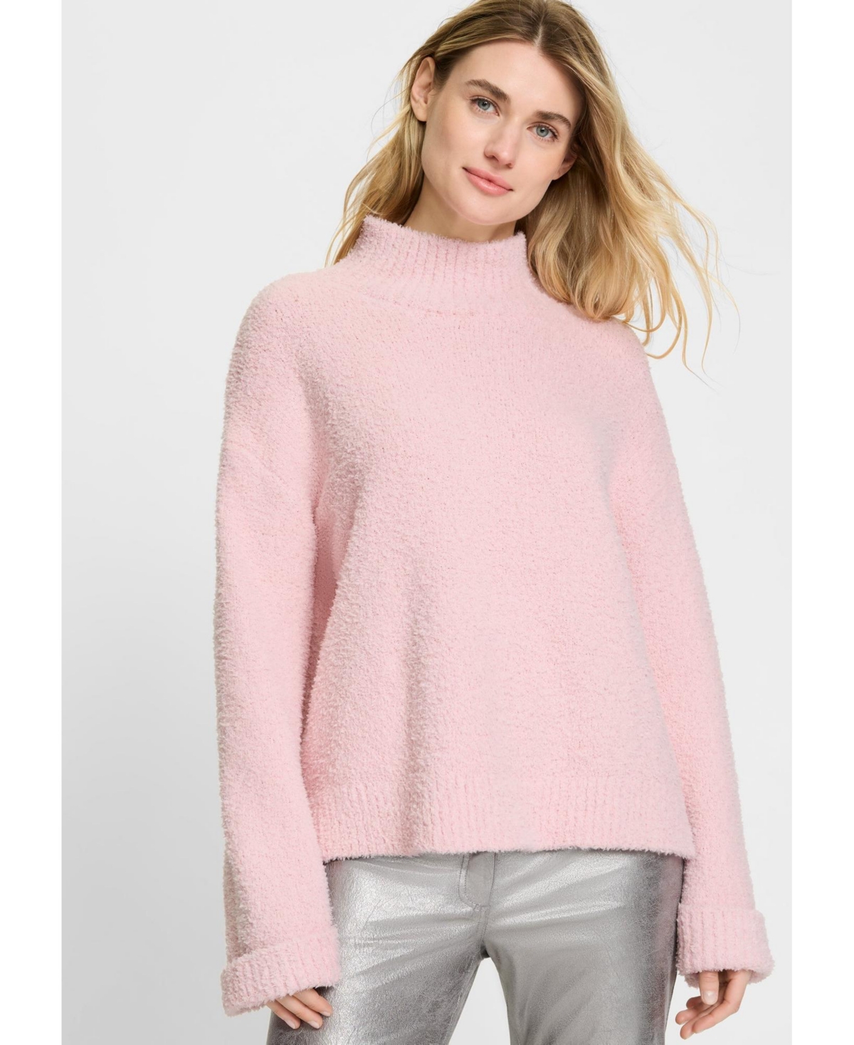 Click here for Olsen Womens Plush Yarn Sweater - Parfait pink prices
