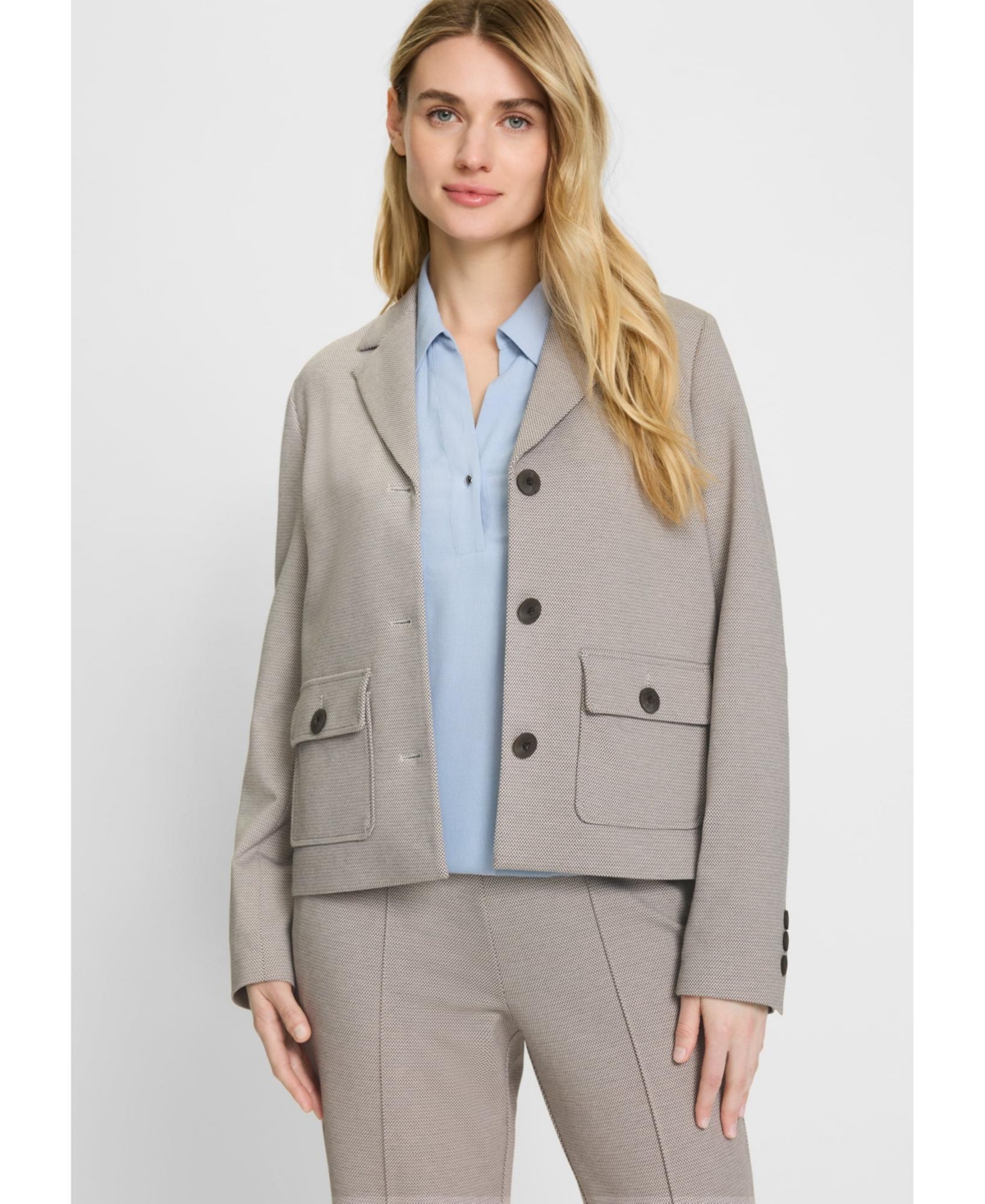 Click here for Olsen Womens Check Jacket - Dark taupe prices