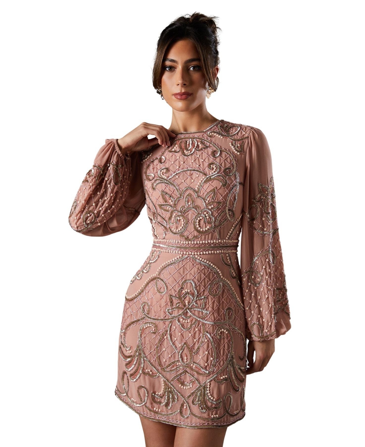 Click here for Coast Womens Muse Chiffon Embellished Mini Dress -... prices