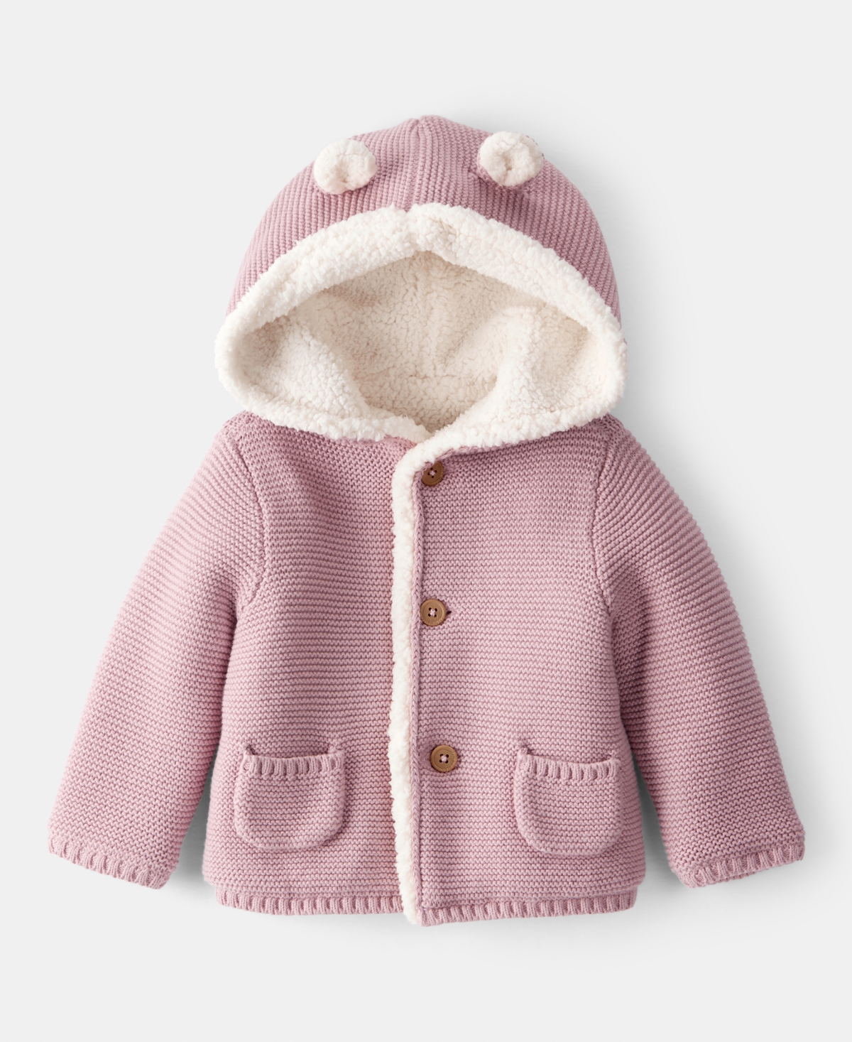 Click here for Carters Baby Girls Sherpa-Lined Cardigan - Pink prices