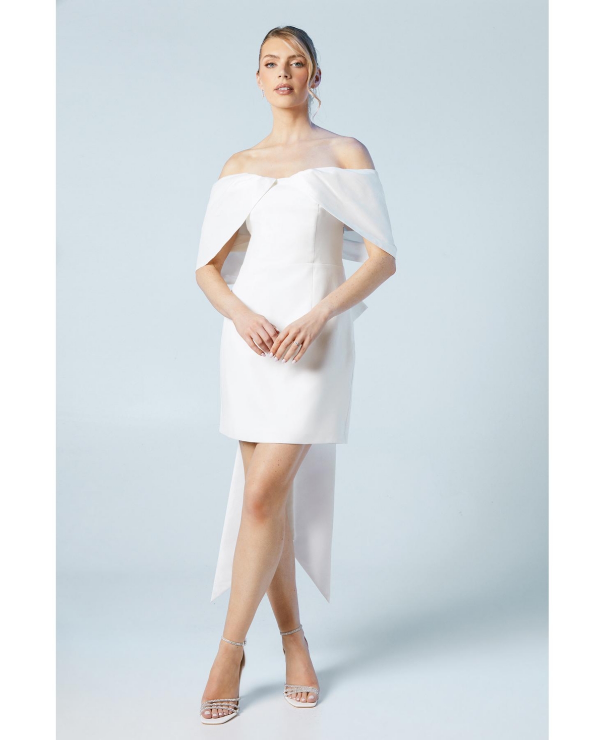 Click here for Coast Statement Bardot Mini Bridal Dress - Ivory prices