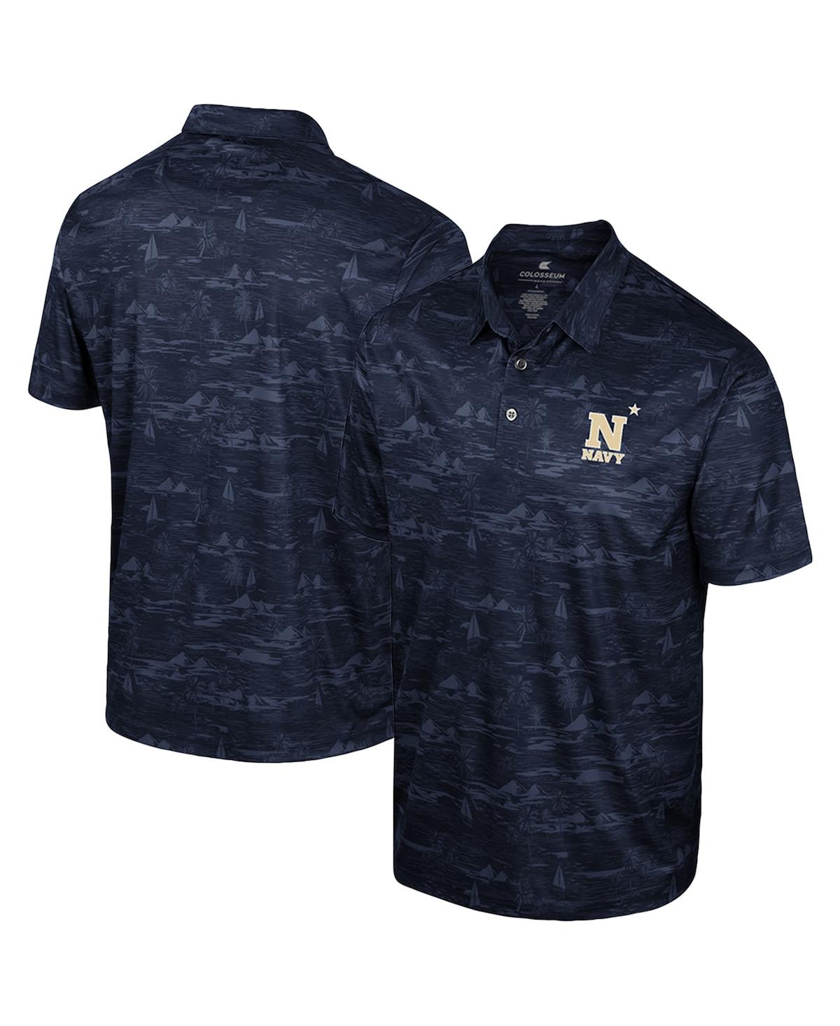 Click here for Colosseum Mens Navy Midshipmen Daly Print Polo Shi... prices