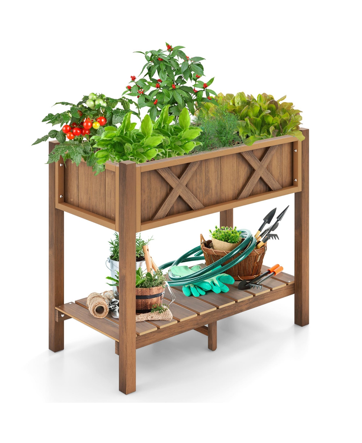 Click here for Gymax Hips Raised Garden Bed Poly Wood Elevated Pl... prices