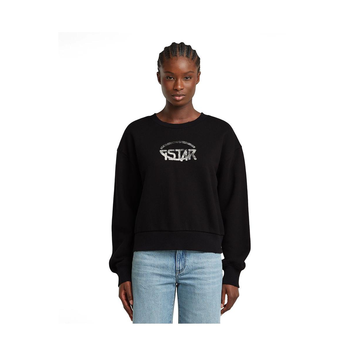 Click here for G-Star Womens Logo Loose Sweater - Dark black prices