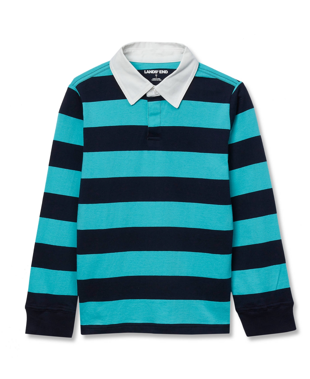 Click here for Lands End Big Boys Husky Long Sleeve Collared Rugb... prices