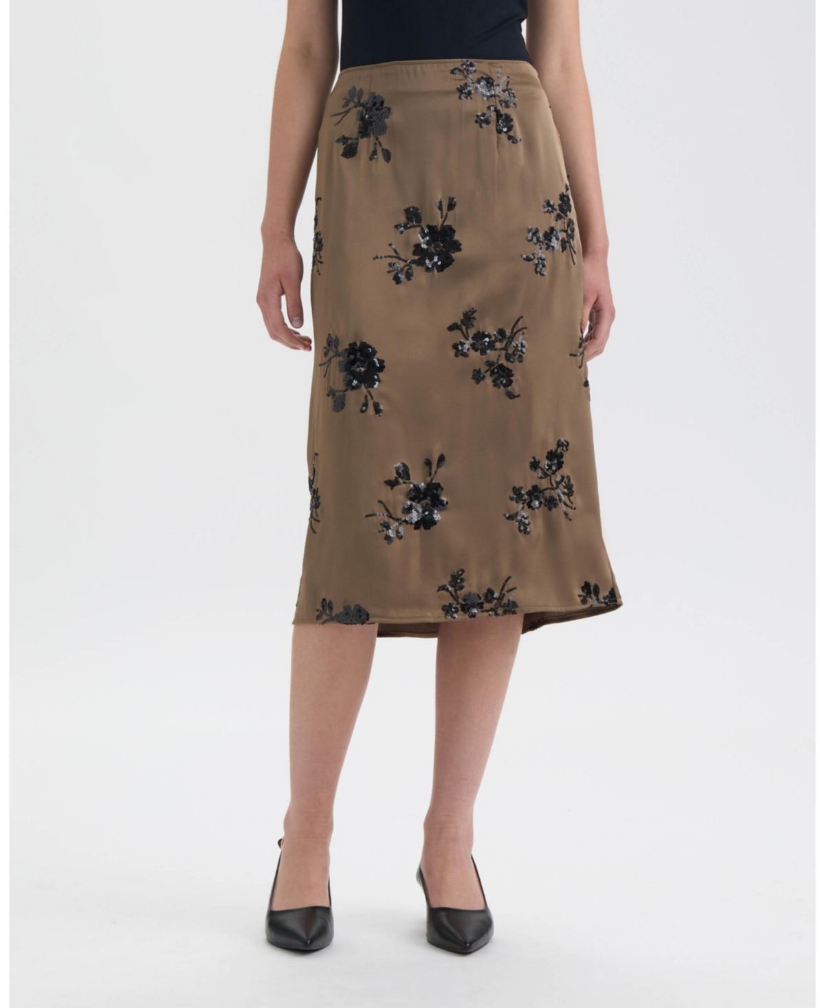Click here for Nvlt Womens Midi Sequin Skirt - Oak prices