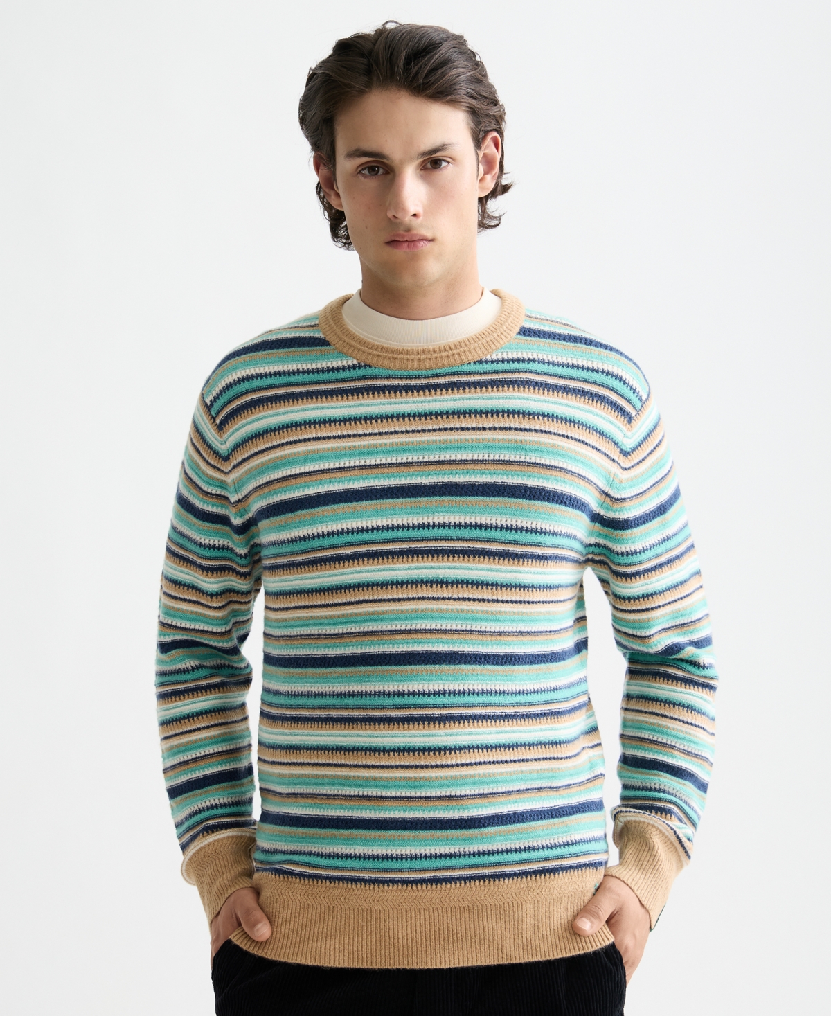 Click here for Scotch & Soda Mens Striped Long Sleeve Sweater - G... prices