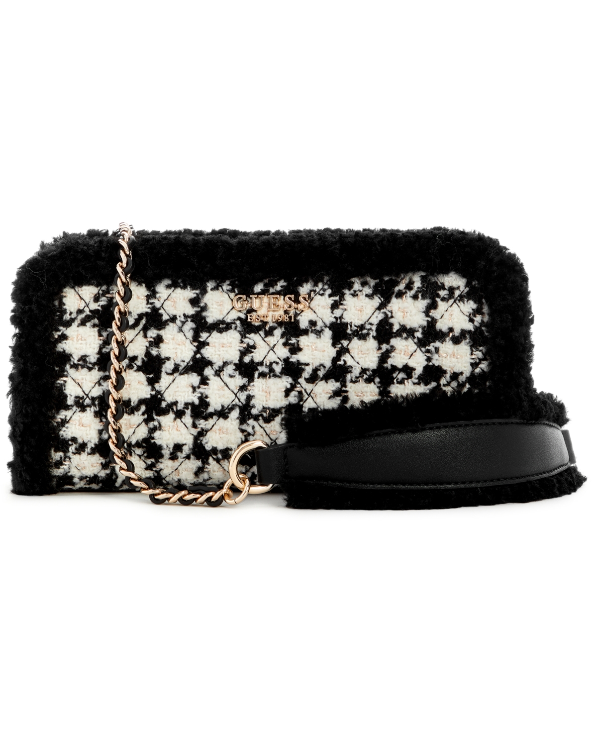 Click here for Guess Womens Cristi Top Crossbody Bag - Black Twee... prices