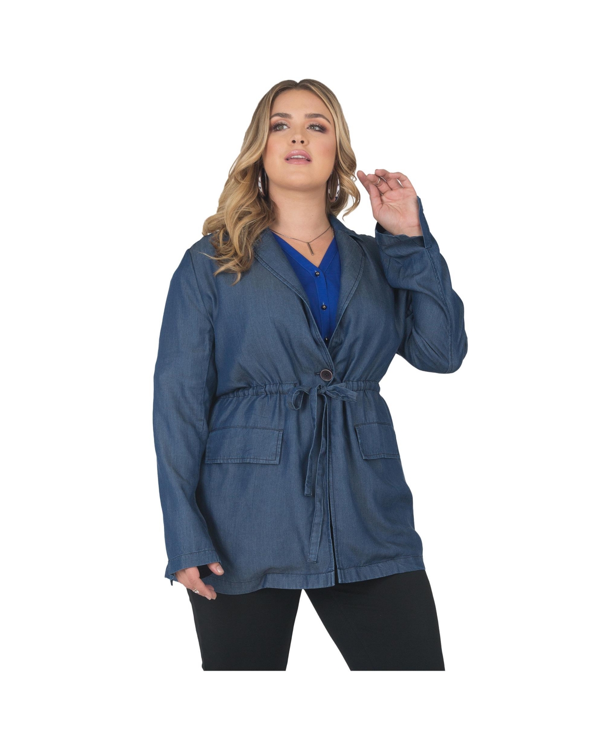Click here for Standards & Practices Plus Size Tencel Denim Trenc... prices