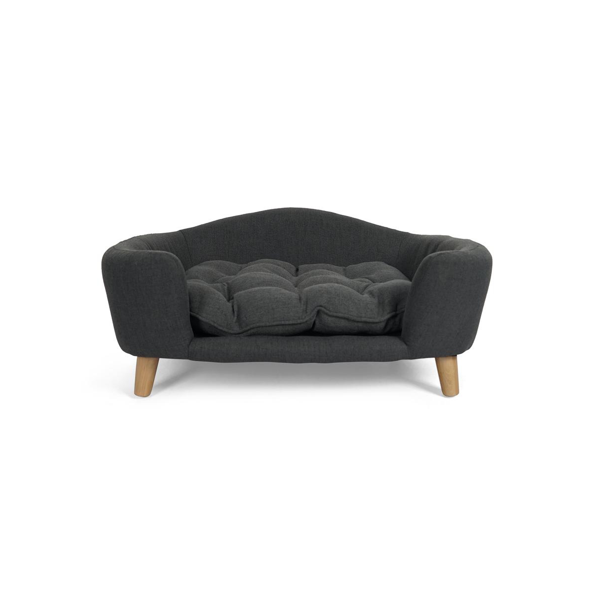 Click here for Zeus & Ruta Gray Corduroy Elevated Pet Couch with... prices