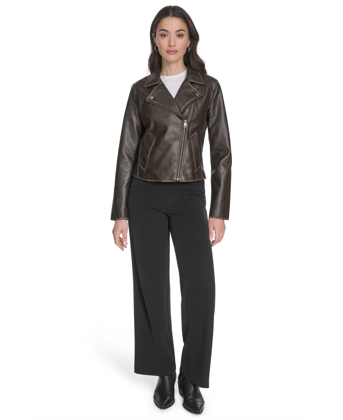Click here for Levis Womens Faux-Leather Asymmetric-Zip Moto Jack... prices