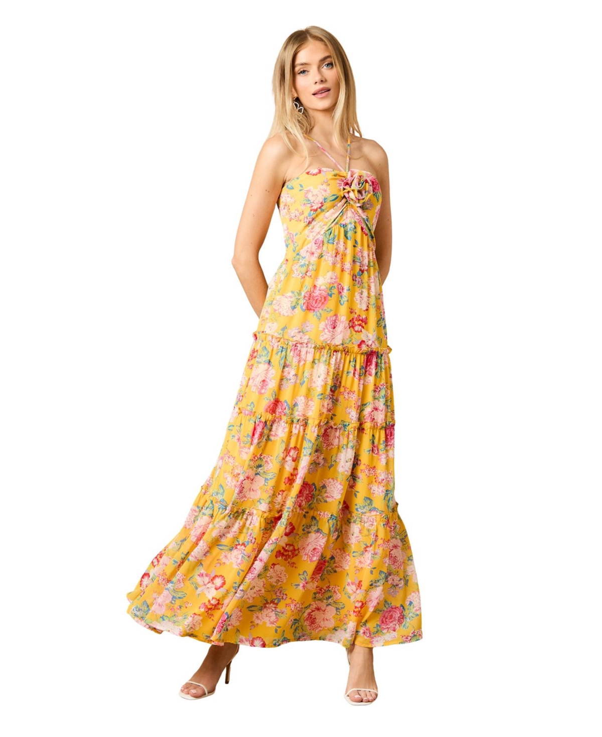 Click here for Oasis Womens Rosette Detail Halterneck Midi Dress... prices