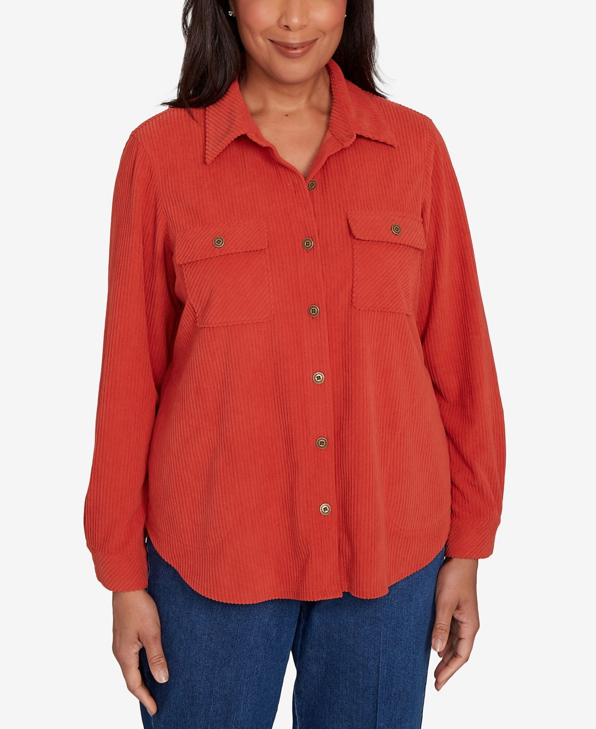 Click here for Alfred Dunner Petite Sunset Canyon Plush Ribbed Ov... prices