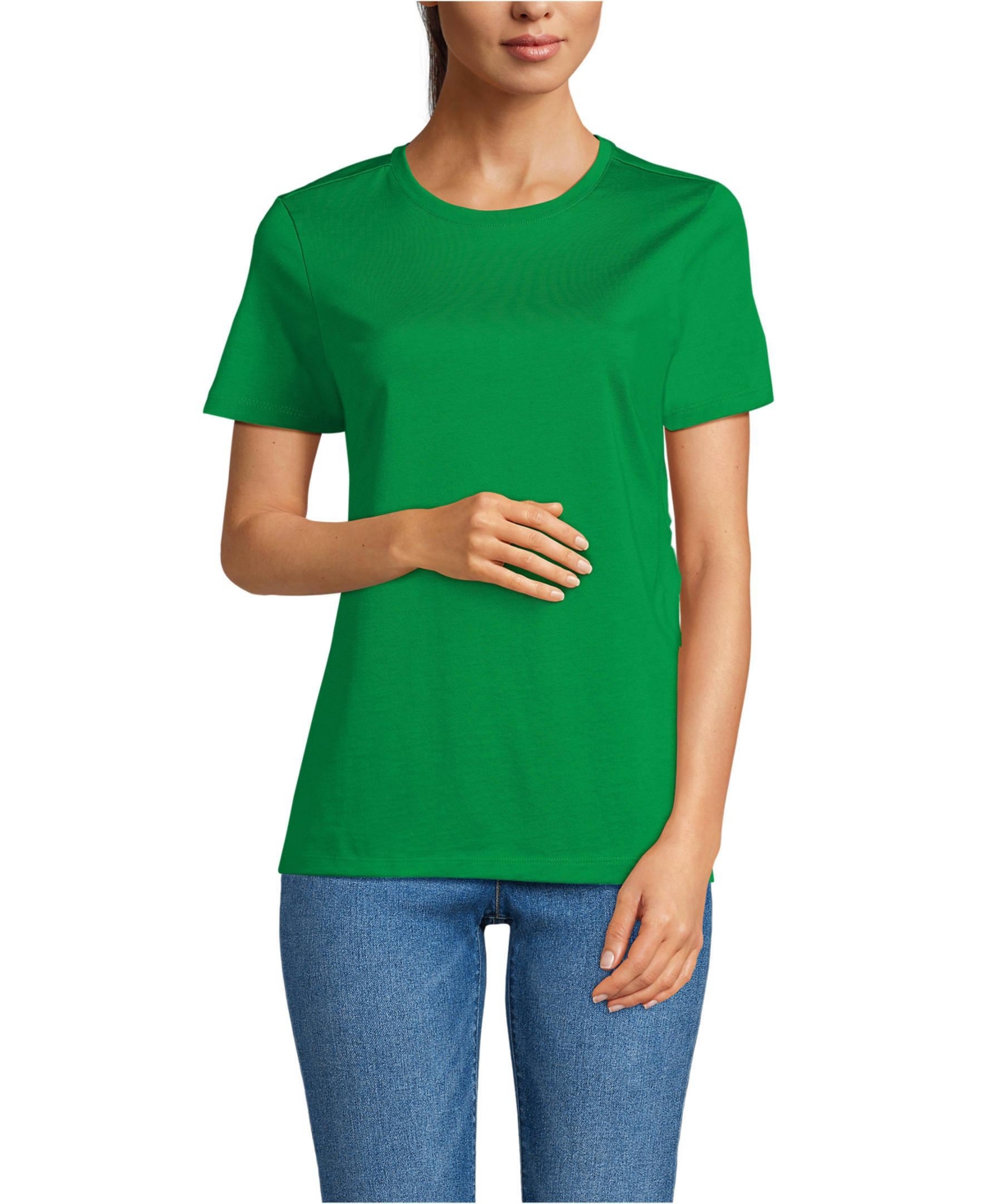 Click here for Lands End Womens Relaxed Supima Cotton Crew Neck T... prices