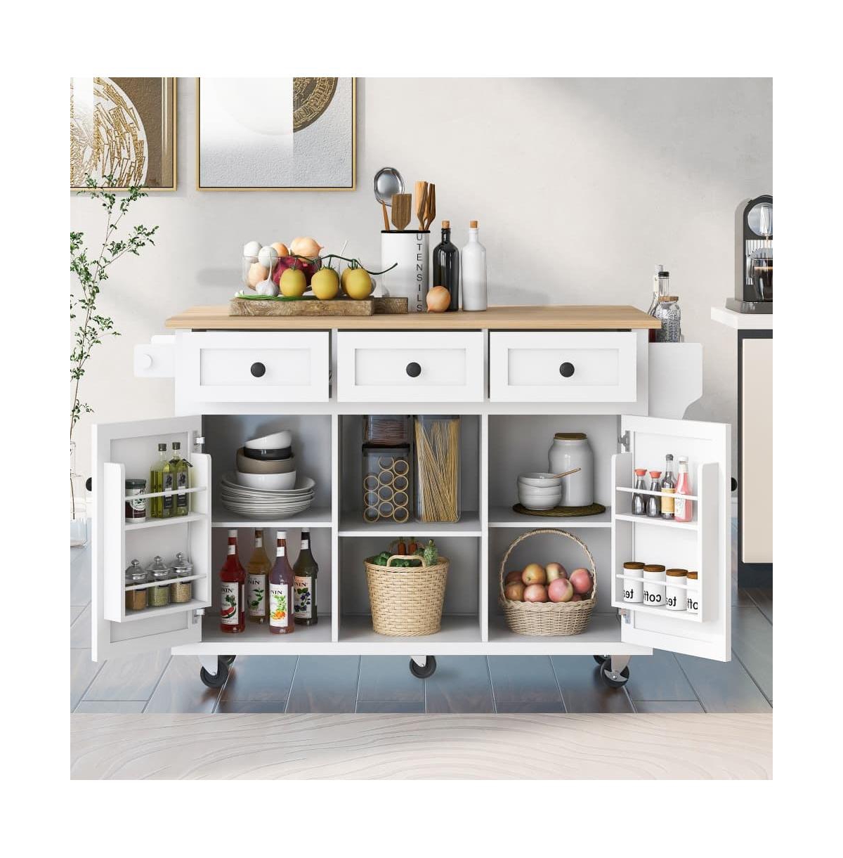 Click here for Maison Boucle Kitchen Island Cart with Drop Leaf... prices