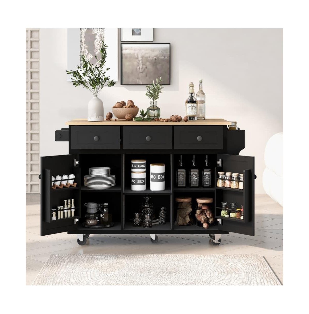 Click here for Maison Boucle Kitchen Island Cart with Drop Leaf... prices