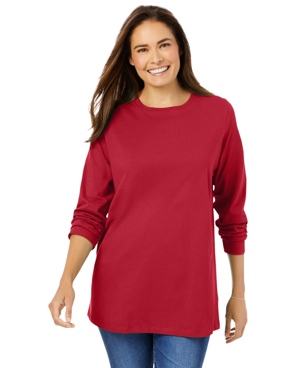 Click here for Woman Within Womens Within Perfect Long-Sleeve Cre... prices