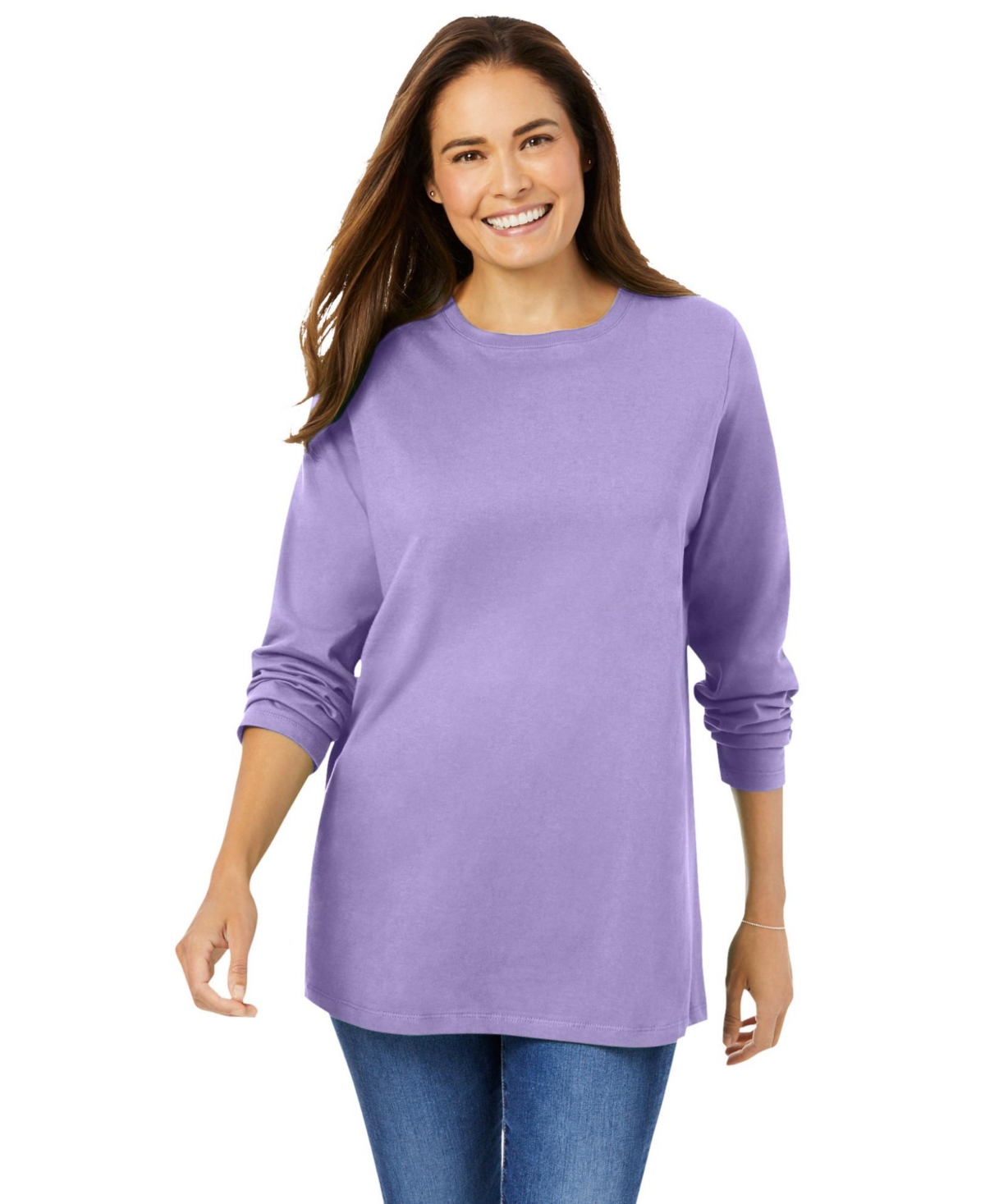 Click here for Woman Within Womens Within Perfect Long-Sleeve Cre... prices