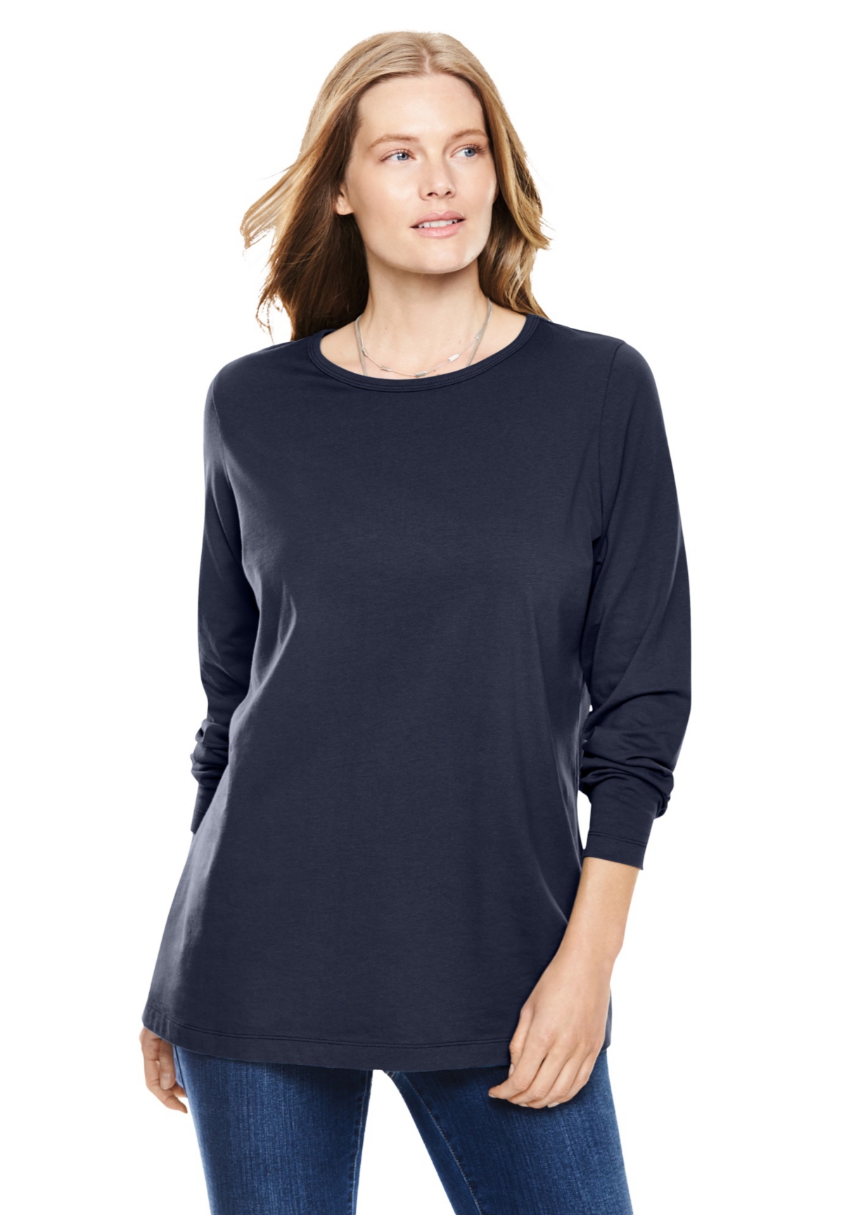 Click here for Woman Within Womens Within Perfect Long-Sleeve Cre... prices