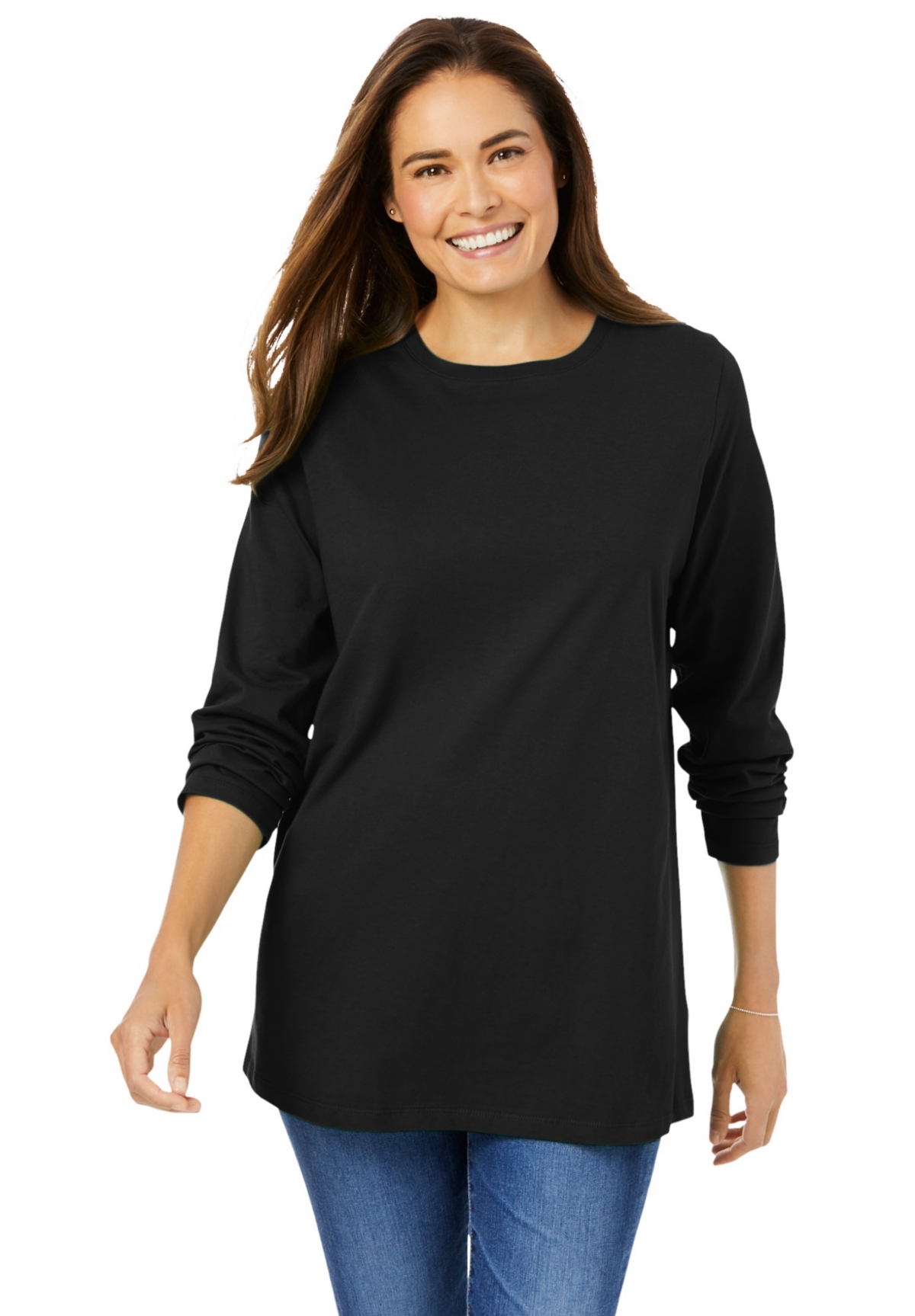 Click here for Woman Within Womens Within Perfect Long-Sleeve Cre... prices