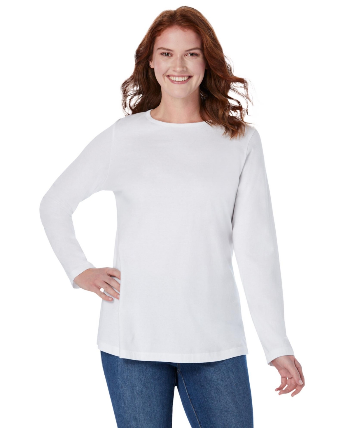 Click here for Woman Within Womens Within Perfect Long-Sleeve Cre... prices