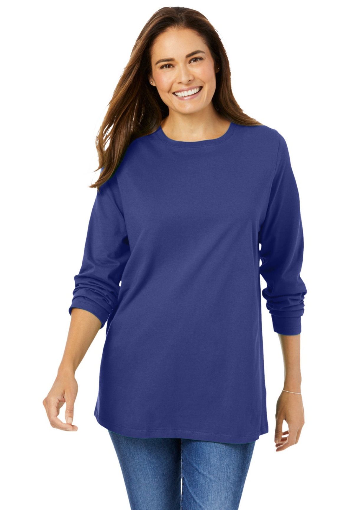 Click here for Woman Within Womens Within Perfect Long-Sleeve Cre... prices