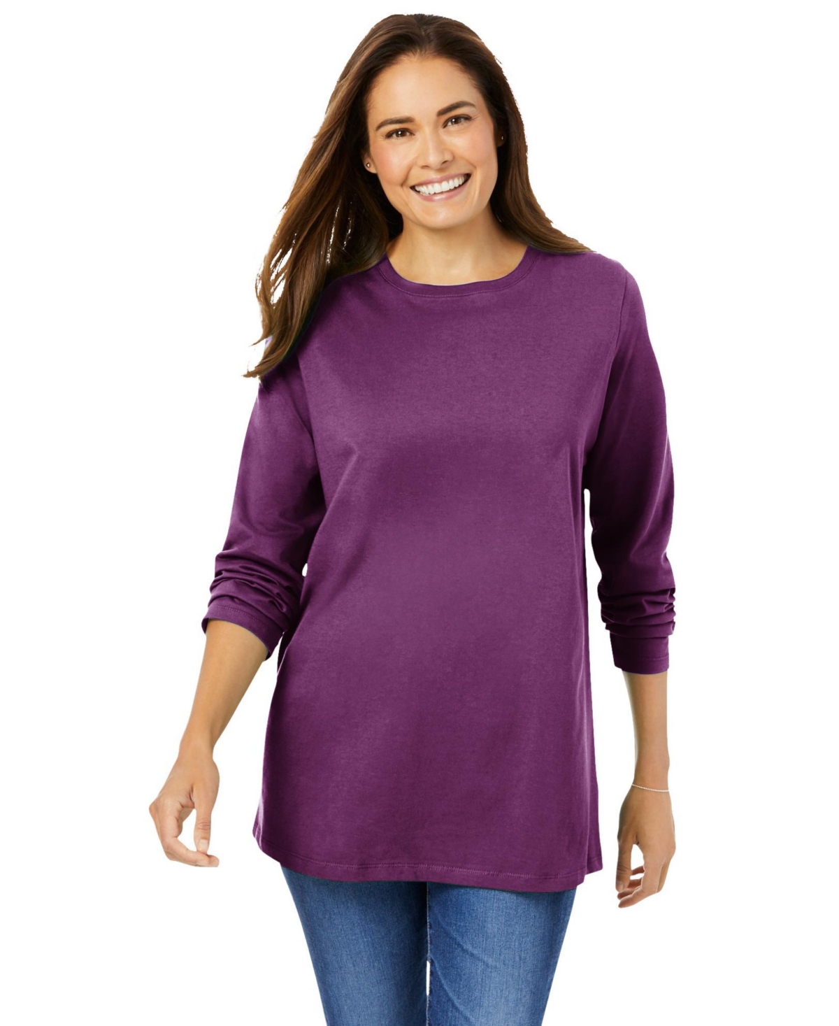 Click here for Woman Within Womens Within Perfect Long-Sleeve Cre... prices