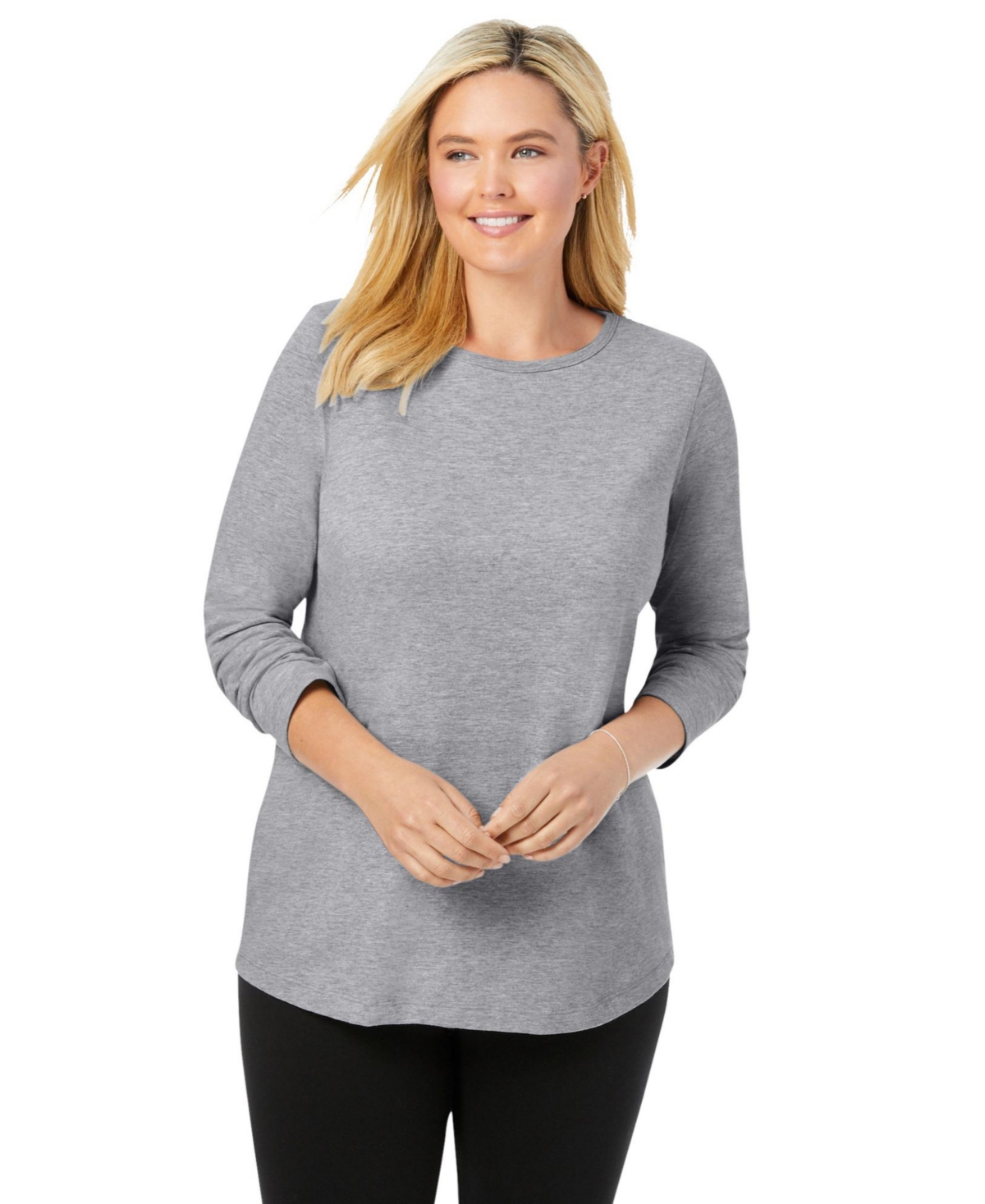 Click here for Woman Within Womens Within Perfect Long-Sleeve Cre... prices