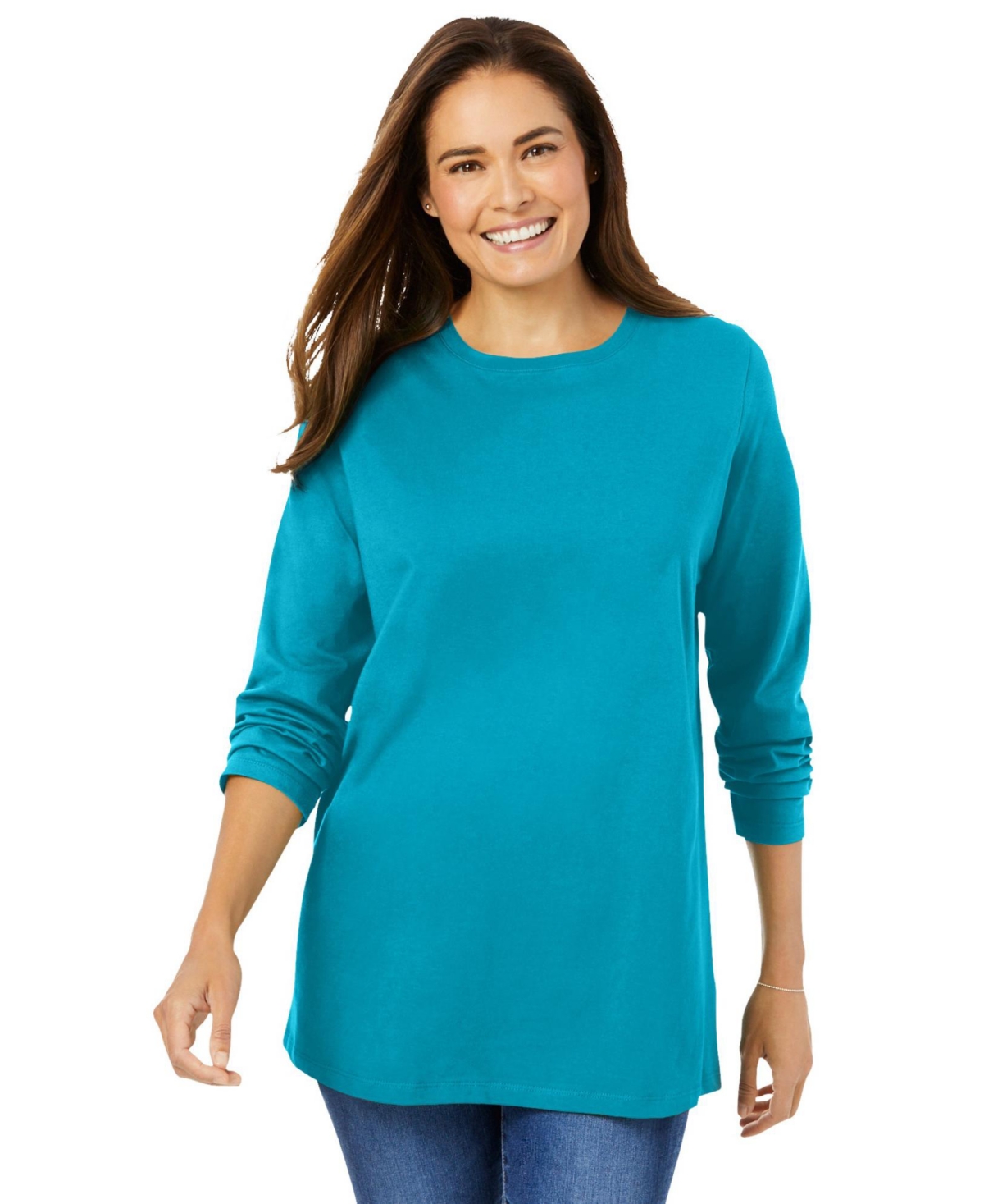 Click here for Woman Within Womens Within Perfect Long-Sleeve Cre... prices