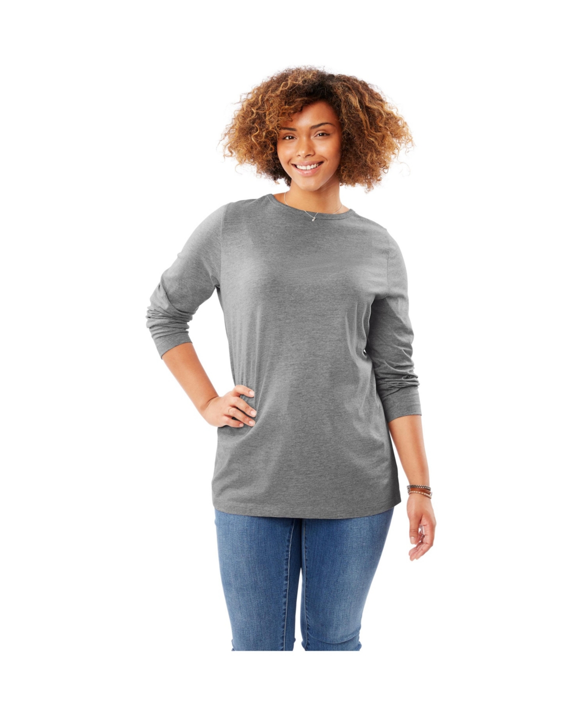 Click here for Woman Within Womens Within Perfect Long-Sleeve Cre... prices