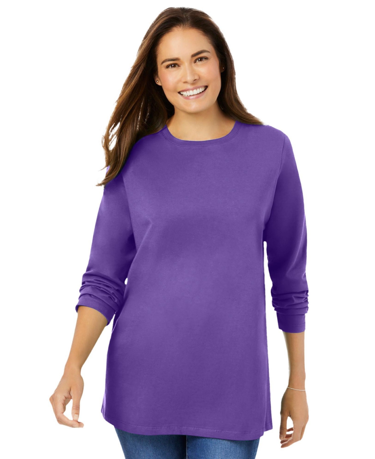 Click here for Woman Within Womens Within Perfect Long-Sleeve Cre... prices