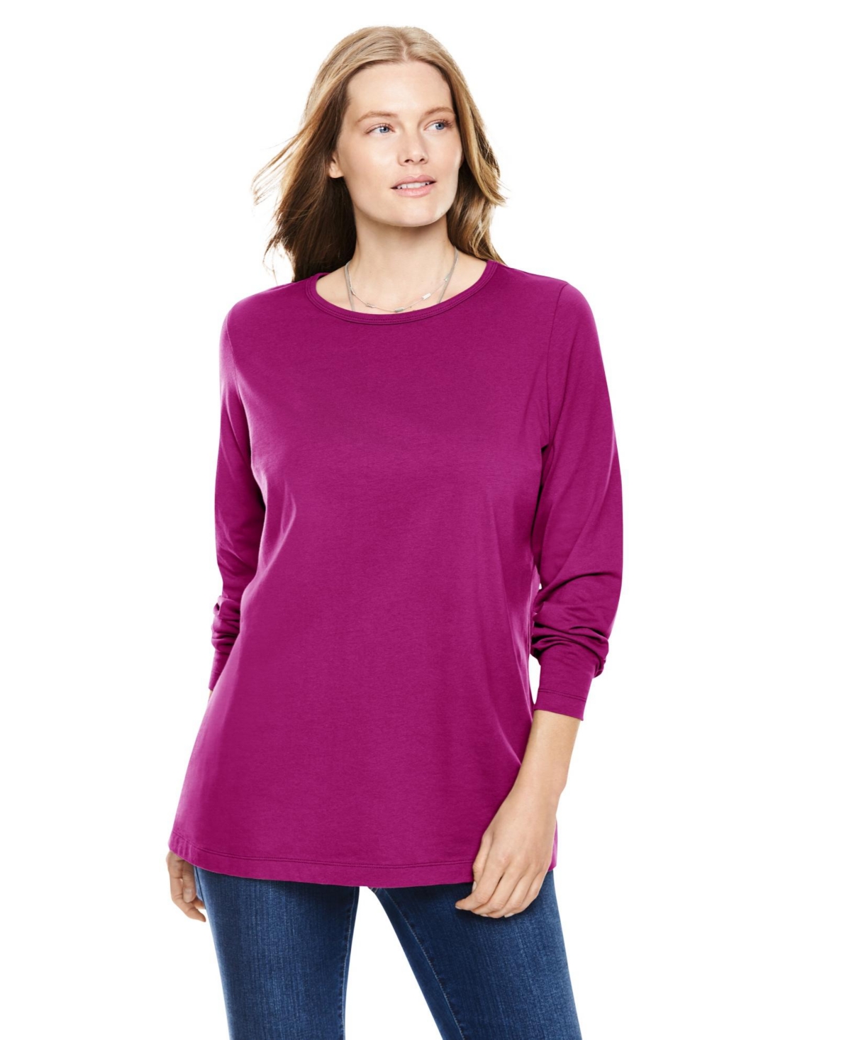 Click here for Woman Within Womens Within Perfect Long-Sleeve Cre... prices