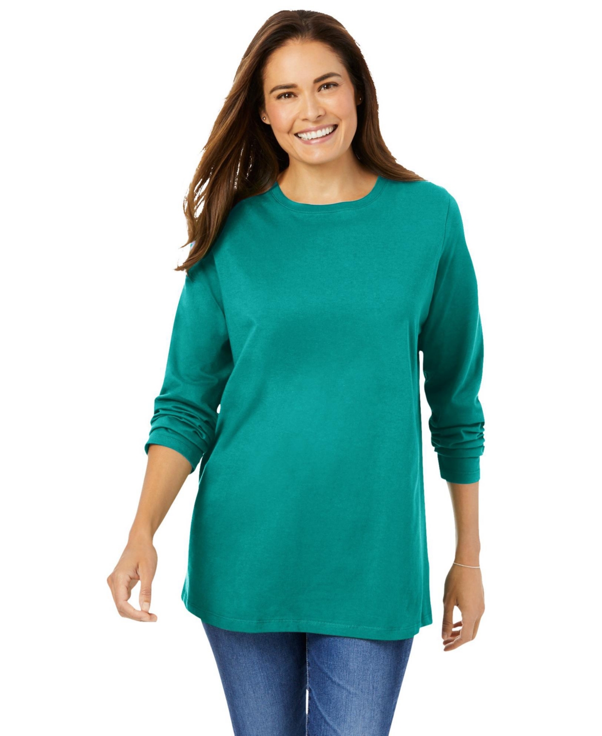 Click here for Woman Within Womens Within Perfect Long-Sleeve Cre... prices
