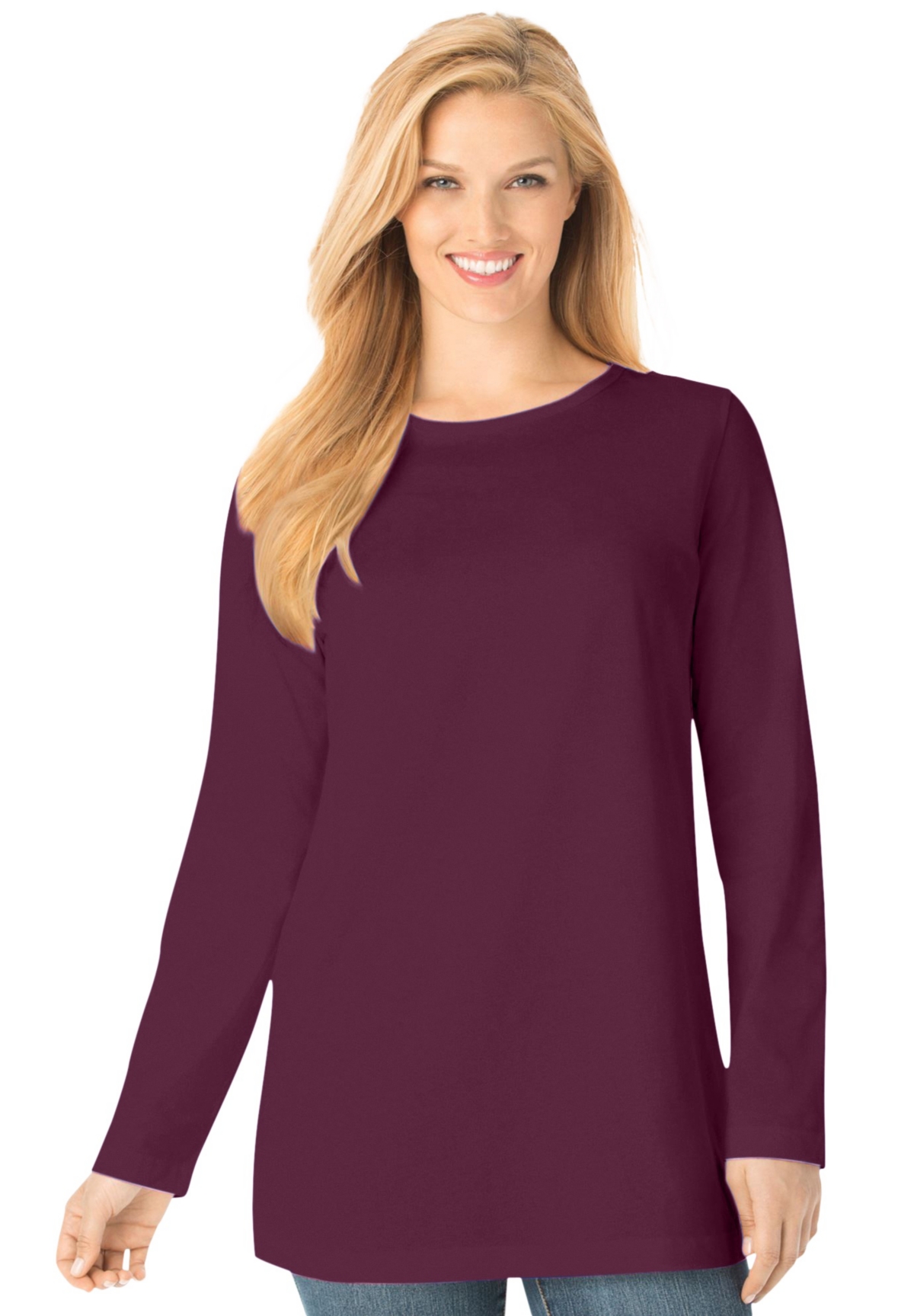 Click here for Woman Within Womens Within Perfect Long-Sleeve Cre... prices