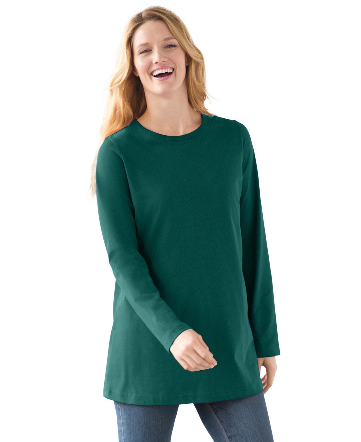 Click here for Woman Within Womens Within Perfect Long-Sleeve Cre... prices