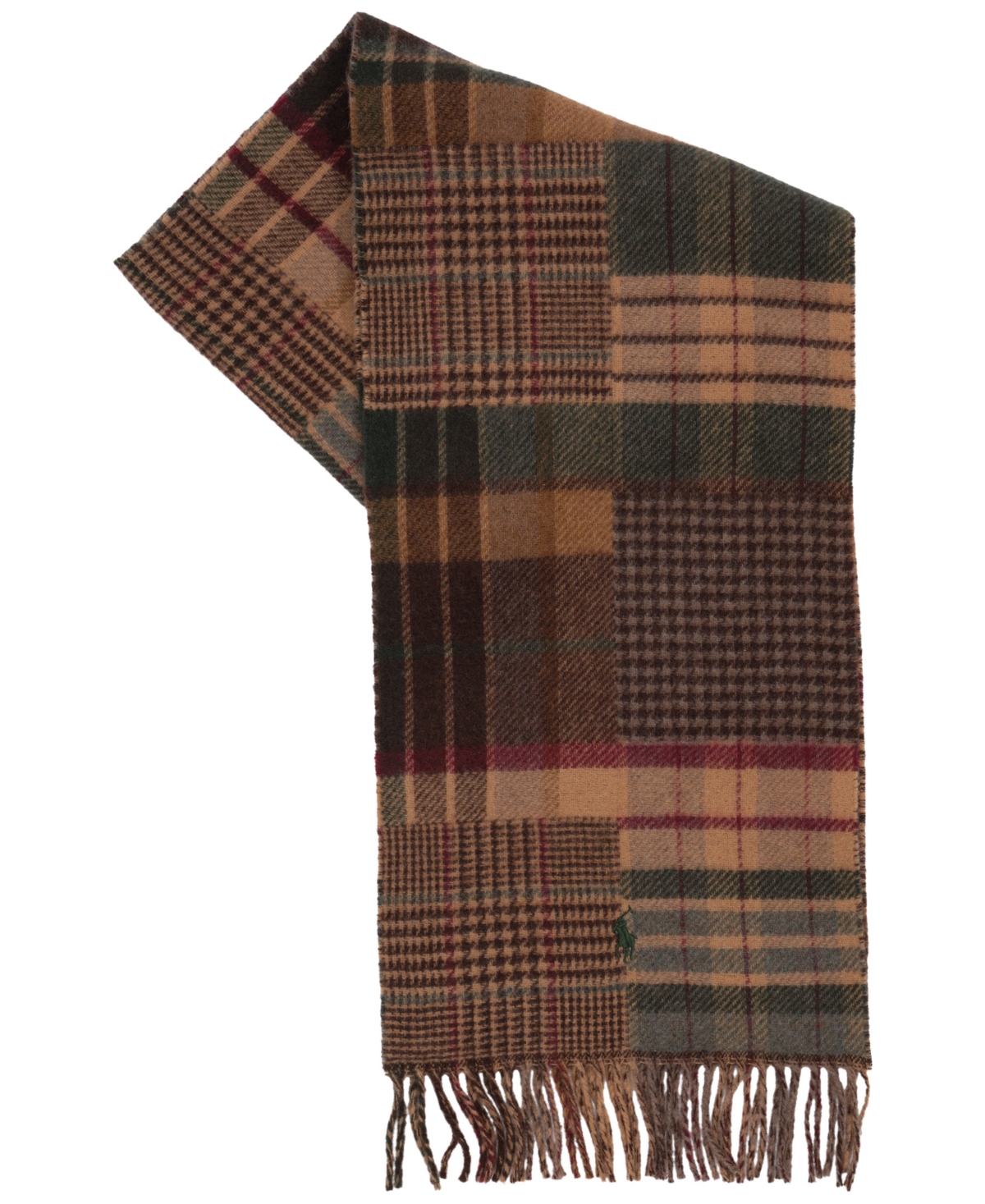 Click here for Polo Ralph Lauren Mens Patchwork Scarf - Brown Mul... prices