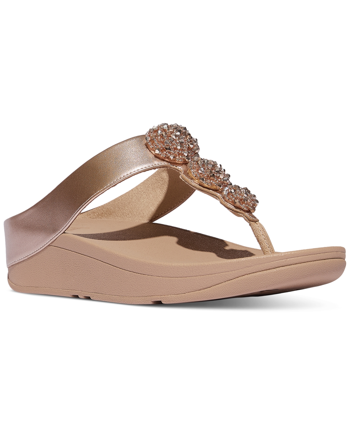 Click here for FitFlop Womens Fino Beadie Wedge Sandals - Metalli... prices