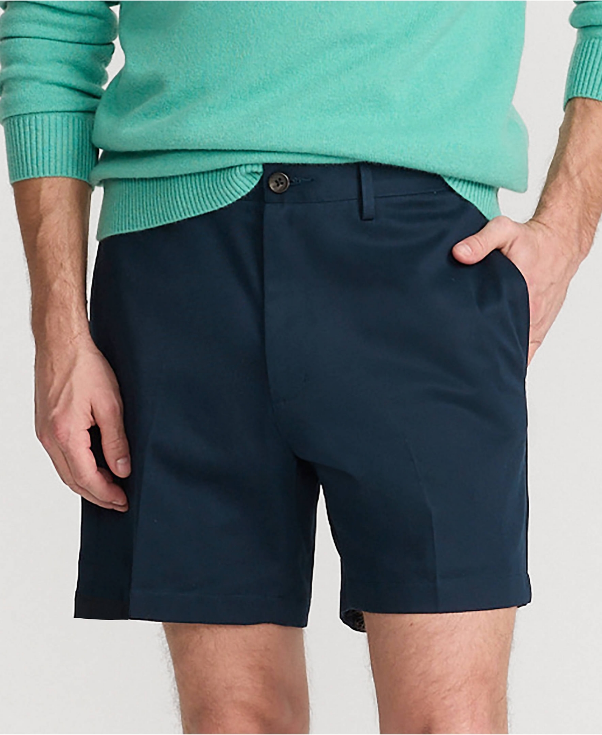 Click here for Lands End Mens No Iron 6" Plain Front Chino S... prices
