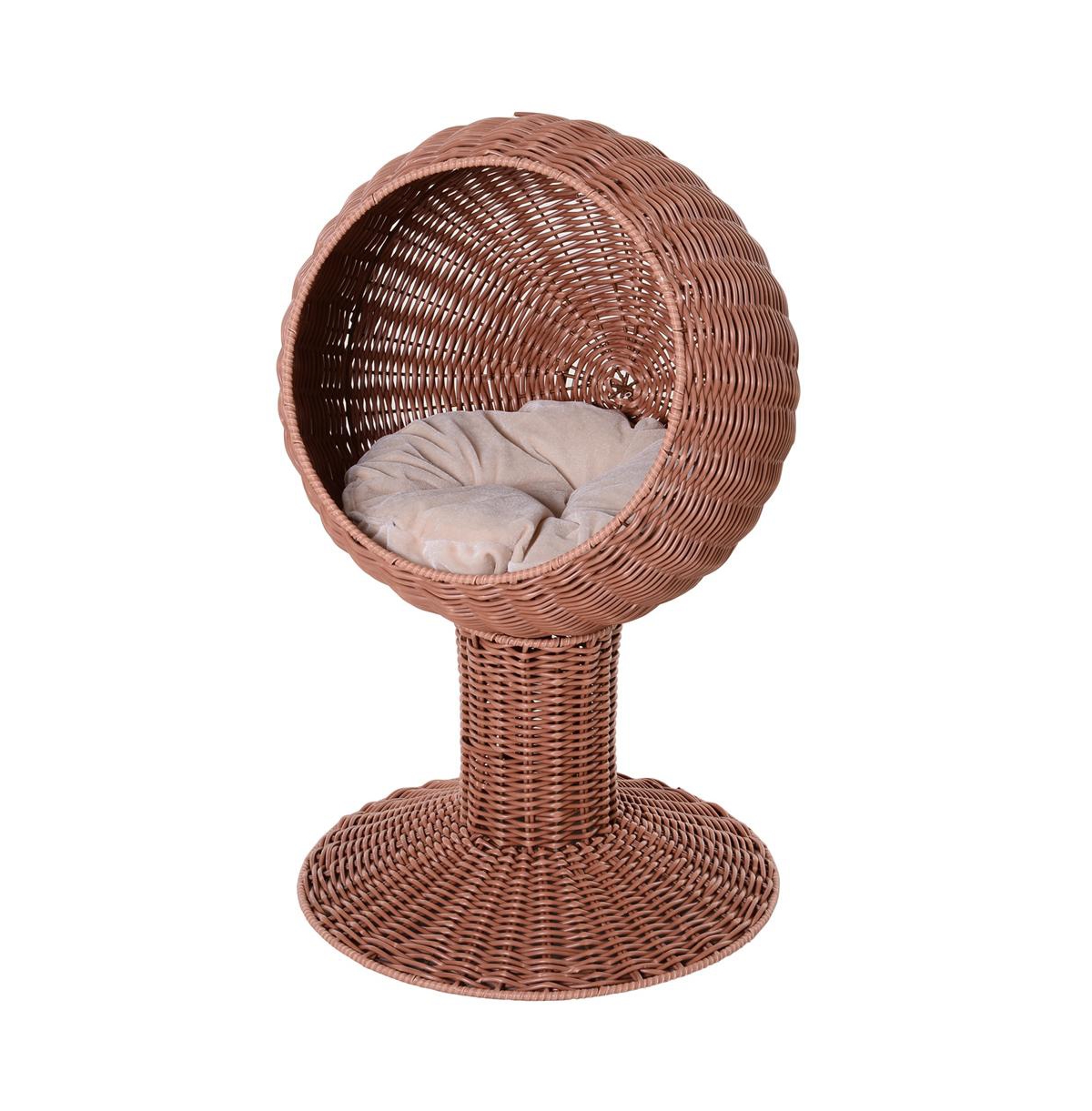 Click here for Zeus & Ruta Rattan Egg Chair Cat Bed with Cushion... prices