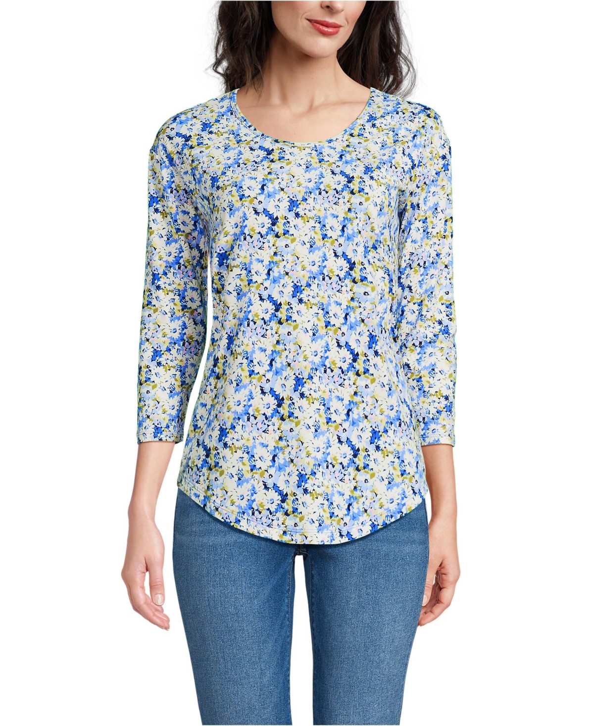 Click here for Lands End Womens 3/4 Sleeve Lightweight Jersey Shi... prices